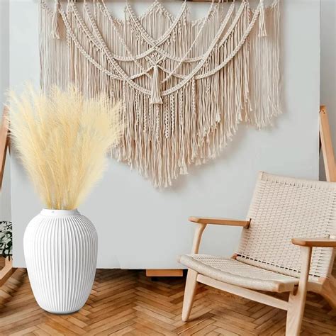 8 Pcs Faux Pampas Grass Decor Tall 44110cm Large Artificial Pampas