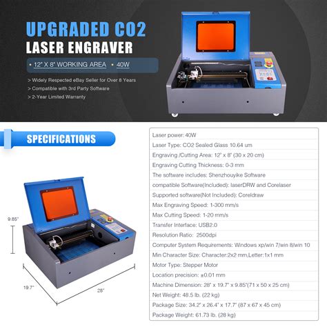 OMTech W X CO Laser Engraver Cutter Red Dot Guidance K USB Port New EBay