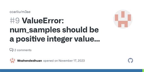 Valueerror Numsamples Should Be A Positive Integer Value But Got Num