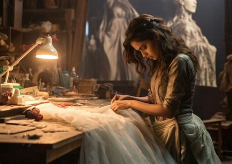 Premium Ai Image A Bollywood Costume Designer Working On Costumes For