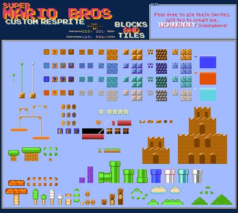Super Mario Bros 1 Tiles Enhanced Mario Customs Custom Edited