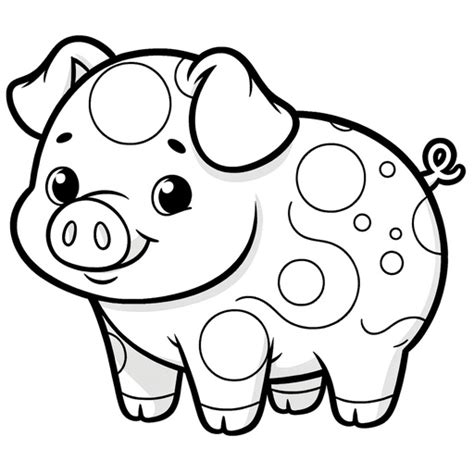 Cartoon Pig Coloring Page 4 Free Printable Pages