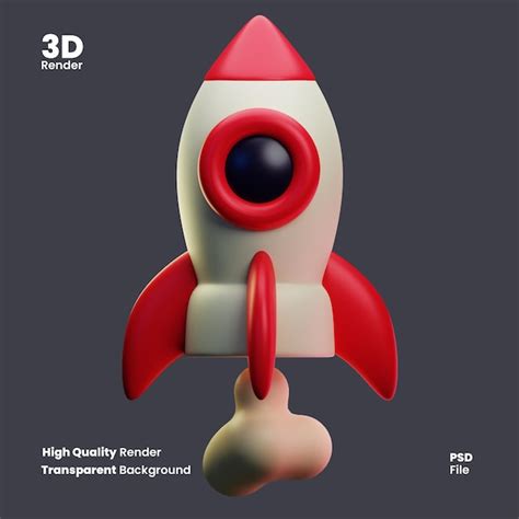 Premium Psd 3d Rendering Of Space Rocket Launch