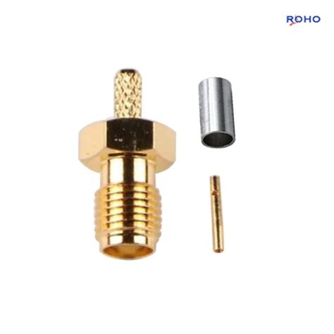 Sma Female Straight Connector Crimp Solder Attachment For Rg316 Rg174