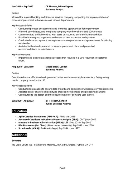 Process Analyst Cv Example Guide Land Top Jobs