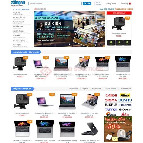 Mẫu website shop đồ công nghệ SONQB Solutions