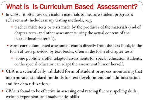Ppt Curriculum Based Assessment Cba Powerpoint Presentation Free