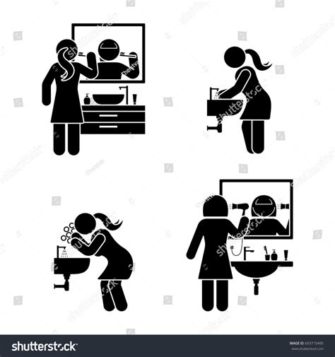 Personal Hygiene Bathroom Set Vector Illustration Stock Vector Royalty