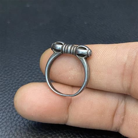 藏傳老寒鐵金剛杵法器戒指 指環男女款449 露天市集 全台最大的網路購物市集