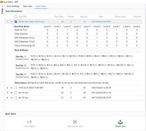 Tạo đề Thi Trắc Nghiệm Emp Tinyray
