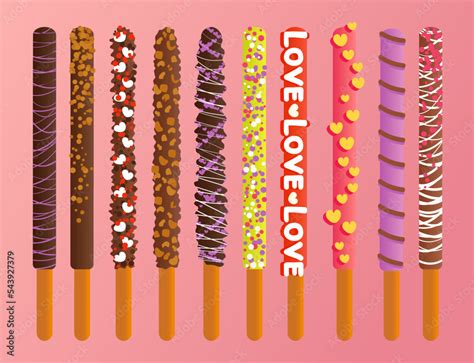 Happy Pepero Day Set Assorted Chocolate Dipped Pepero Sticks Biscuits