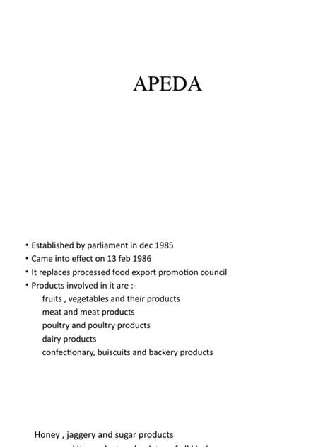Apeda Pdf Food And Drink Food Industry