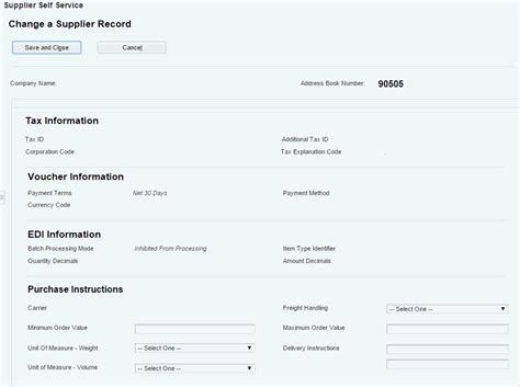Using The Supplier Self Service Program