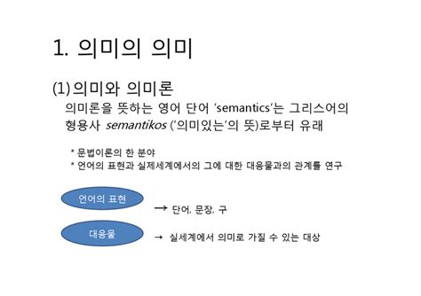 국문학 의미론 의미관계와 의미장 의미변화 인문교육