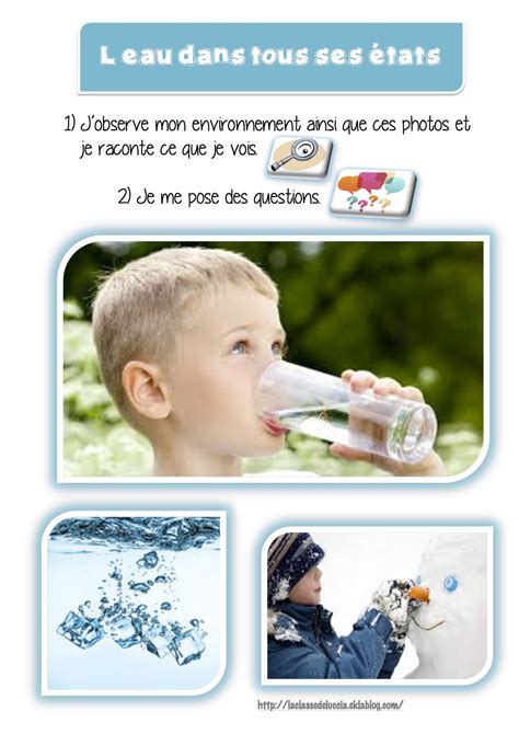 L Eau Dans Tous Ses Tats Sciences En Maternelle Cycle De L Eau