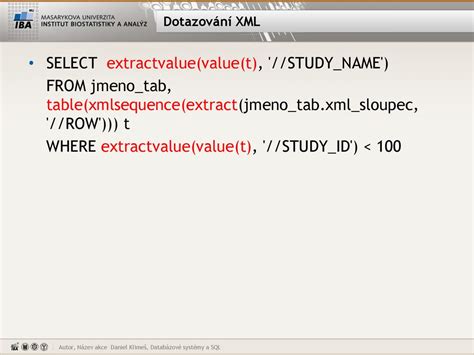 databázové systémy a sql ppt stáhnout