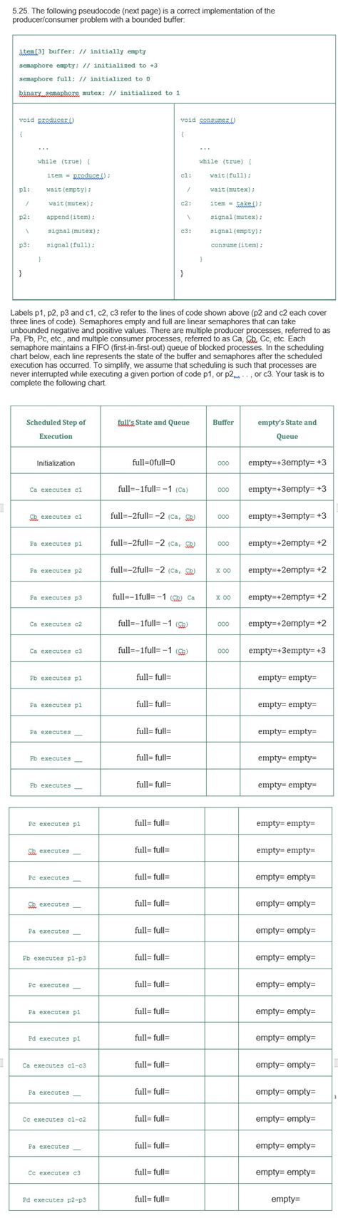 solved 5 25 the following pseudocode next page is a