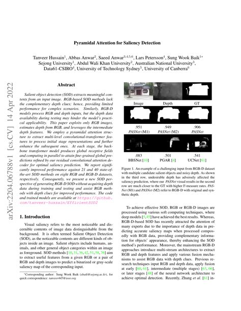 Pdf Pyramidal Attention For Saliency Detection