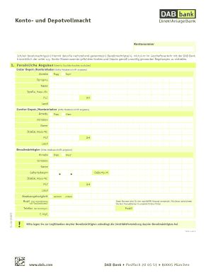 Fillable Online Shp Ag Konto Und Depotvollmacht BSHPb