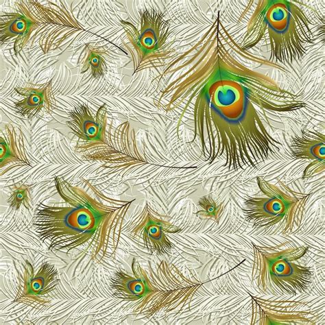 Free Vector Peacock Feather Seamless Pattern