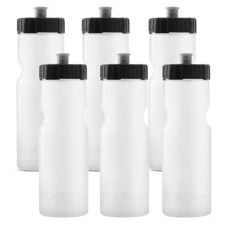 50 Strong Sports Water Bottle 6 Pack Of Reusable Squeeze Water
