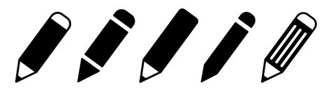 Jeu Dicônes De Crayon Icône De Stylo Stylo De Jeu De Symboles Modifier