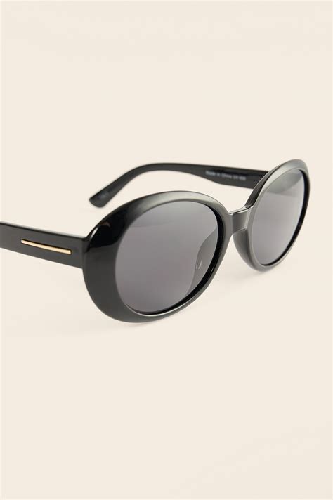 Rounded Sunglasses Black Na