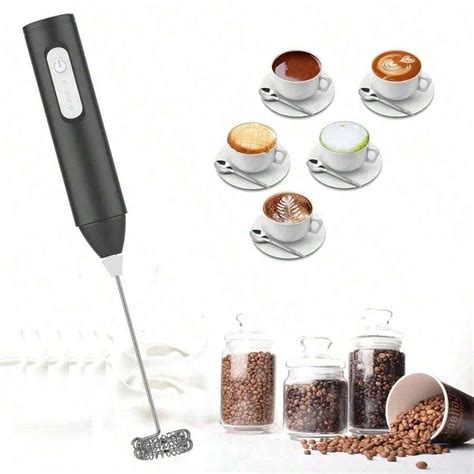 Electric Milk Frother Mini Usb Rechargeable Milk Foamer 3 Speeds Milk