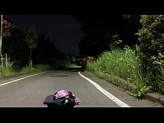 Crossdresser Mayu Gets Naked On The Road In A Residential Area Late At