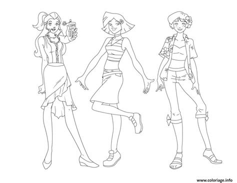 Coloriage Sam Alex Et Clover Fashion 3 Dessin Totally Spies à imprimer