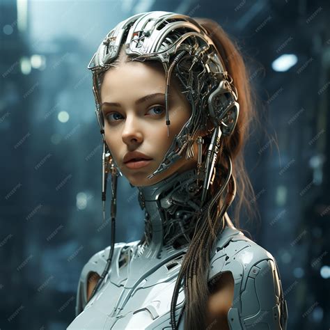 Premium Ai Image A Futuristic Cyborg Robot Girl