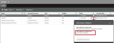 task within qmc show status as skipped qlik community 1716988
