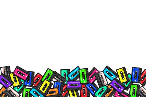 대형 컬렉션의 복고풍 카세트 테이프 멀티컬러 오디오 테이프 1970 1979 년에 대한 스톡 사진 및 기타 이미지 1970 1979 년 1980 1989 년 1990