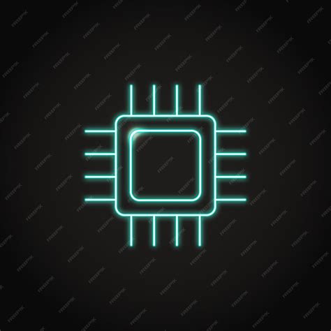Premium Vector Neon Microchip Icon