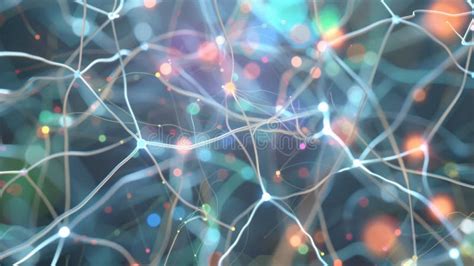 Abstract Neural Network Concept With Bright Connectivity Nodes Stock Illustration Illustration
