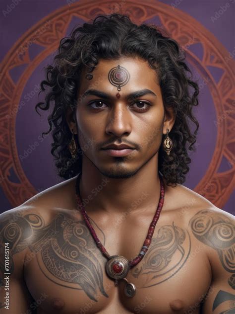 Ultra Realistic 8k Render Of A South Asian Man With Curly Hair Amber