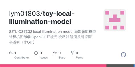 GitHub Lym01803 Toy Local Illumination Model SJTU CS7332 Local