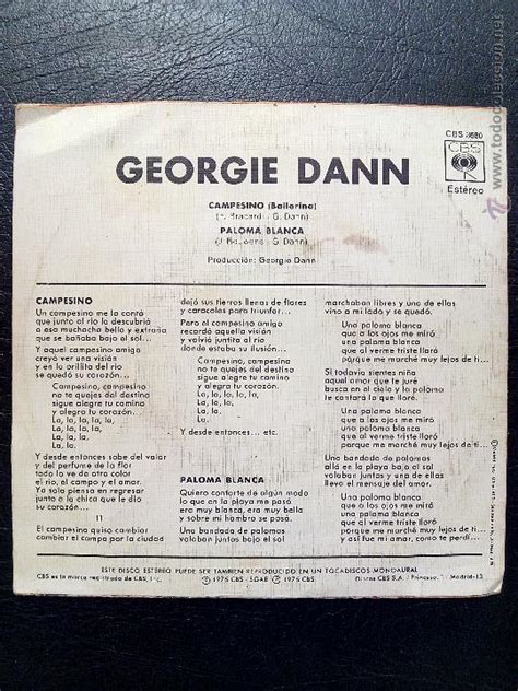 Single Georgie Dann Campesino Paloma Blanca Comprar En