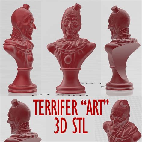 Terrifier Bust Art The Clown Stl Printable Etsy