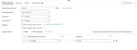 Azure Extract Json Data With Data Flow Flatten Transformation