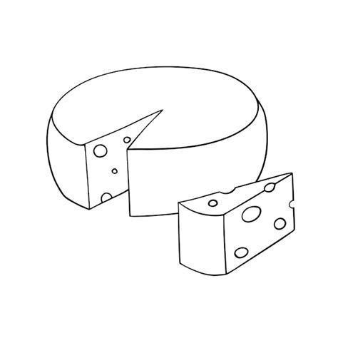Un Conjunto De íconos Monocromáticos Una Gran Cabeza De Queso Con Un