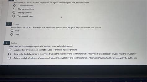 Solved Which Layer Of The Osi Model Is Responsible For Chegg