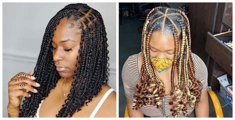 Large Knotless Box Braids With Curls Goimages Signs