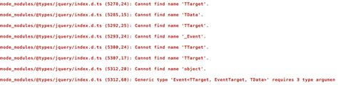 Jquery Angular Cli Failed To Compile After Adding Types Stack Overflow