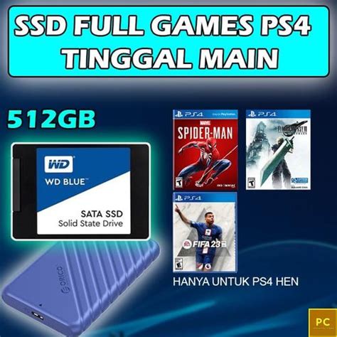 Jual SSD EXTERNAL FULL GAMES PS 4 HEN Bukan Hardisk Hdd Hard Disk External 128GB INSTALL