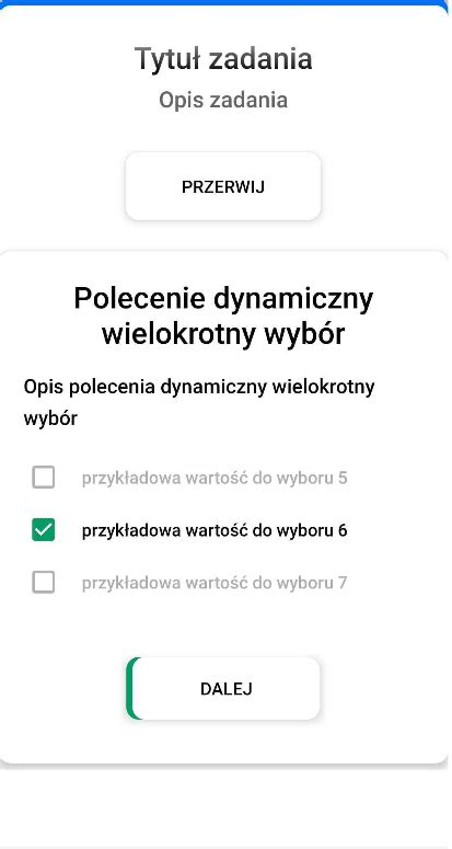 Dynamic Multiple Choice Command TakeTask Knowledge Base