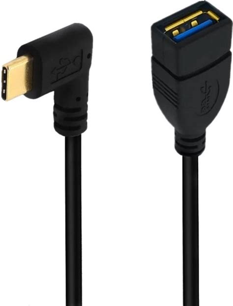 USB C M Haaks Links Rechts Naar USB A V Adapter USB3 0 Zwart