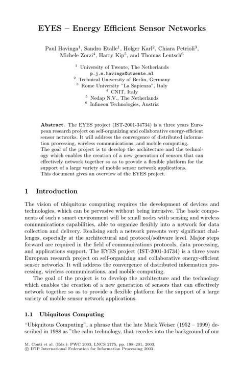 Pdf Eyes Energy Efficient Sensor Networks