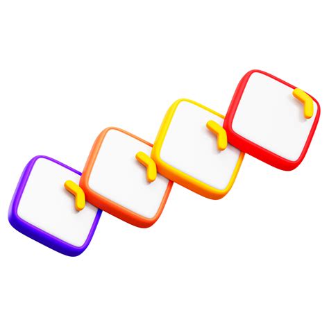 3d Model Flowchart Four Colorful Squares Vr Ar Low Poly Cgtrader