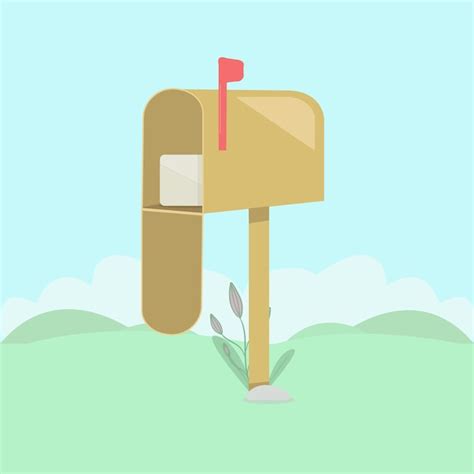 Illustration Vectorielle De Boîte Aux Lettres Avec Une Lettre Dans L
